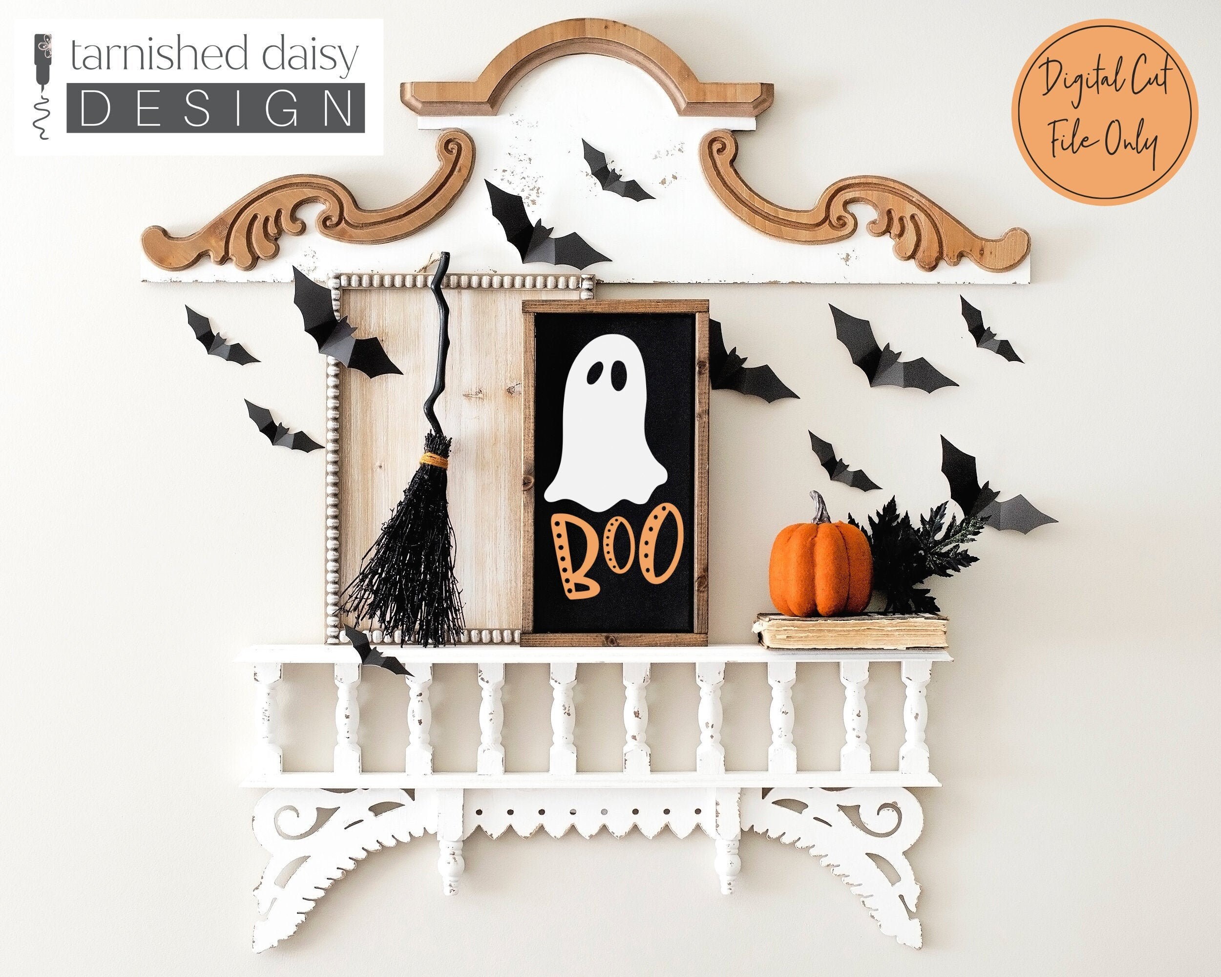 BOO Svg Ghost Svg Halloween Svg Wood Sign Svg Fall Svg | Etsy