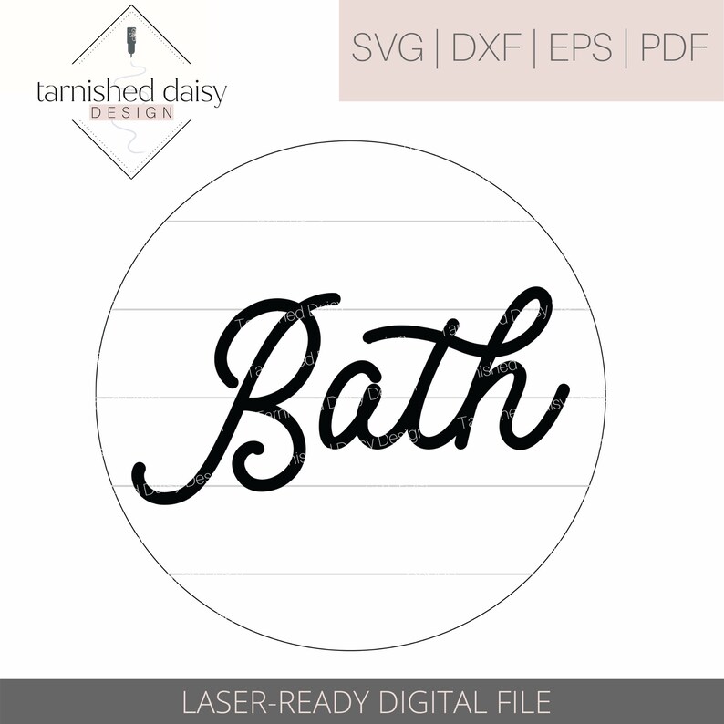 Bath SVG Round Bath Svg Bathroom Sign Svg Round Bath Sign - Etsy