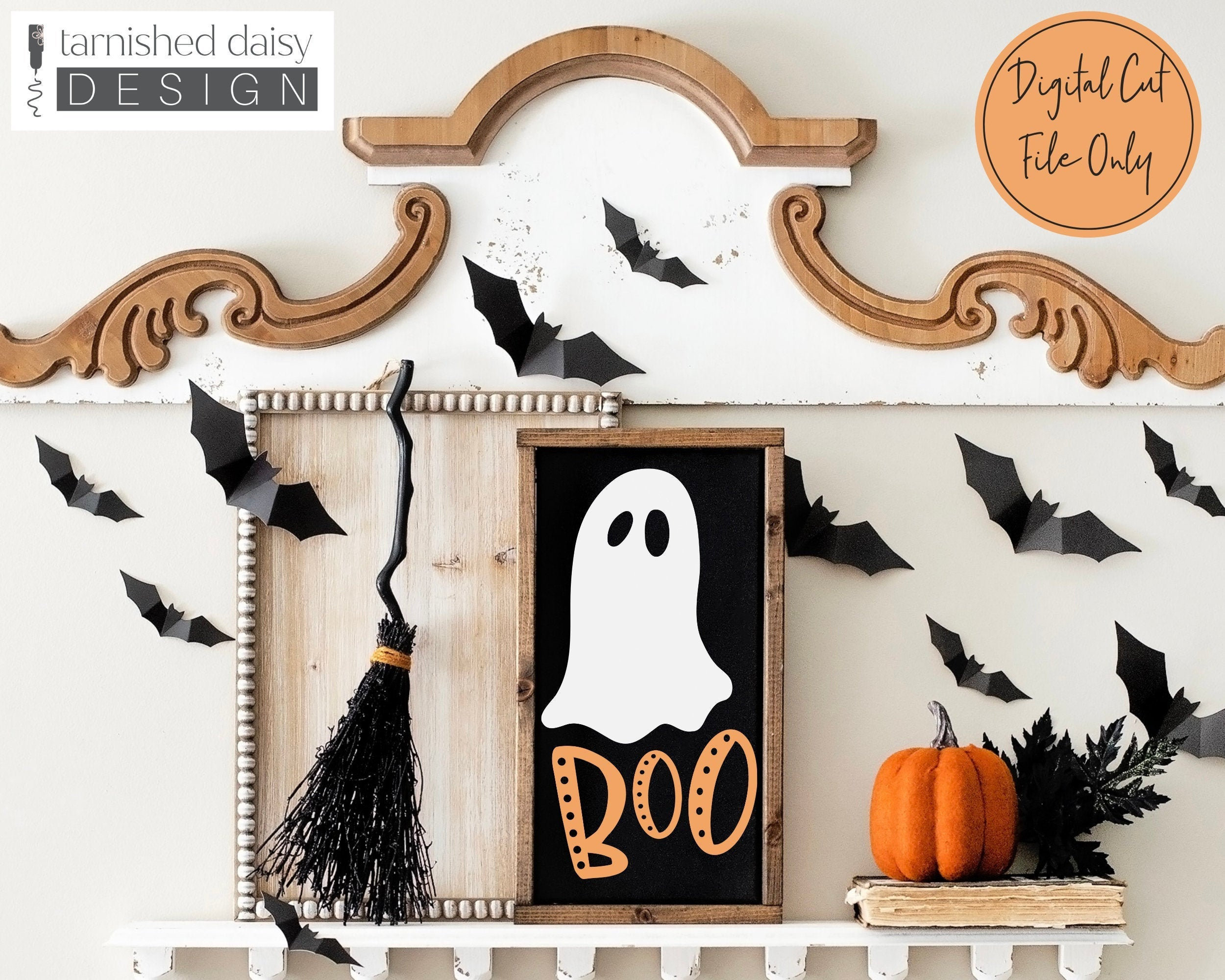 BOO Svg Ghost Svg Halloween Svg Wood Sign Svg Fall Svg - Etsy