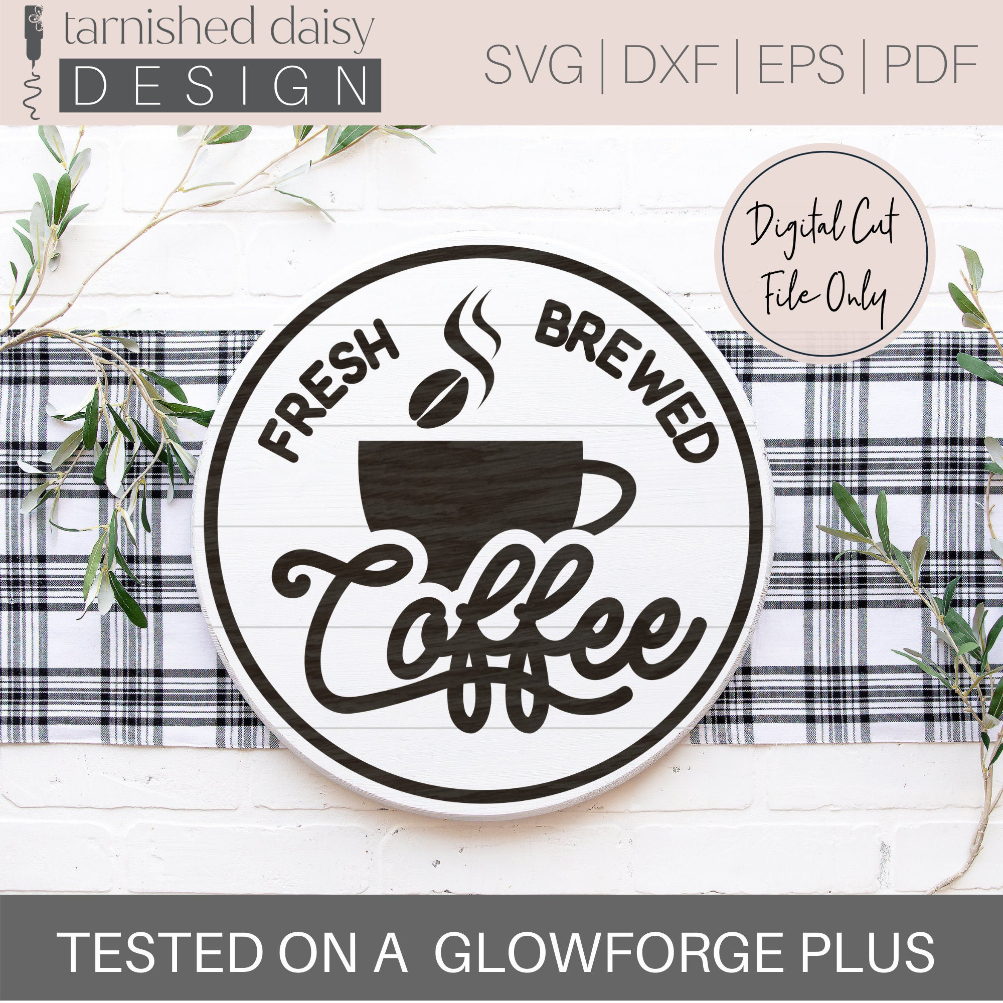 Coffee Sign Svg Fresh Brewed Coffee Svg Coffee Bar Sign Svg | Etsy