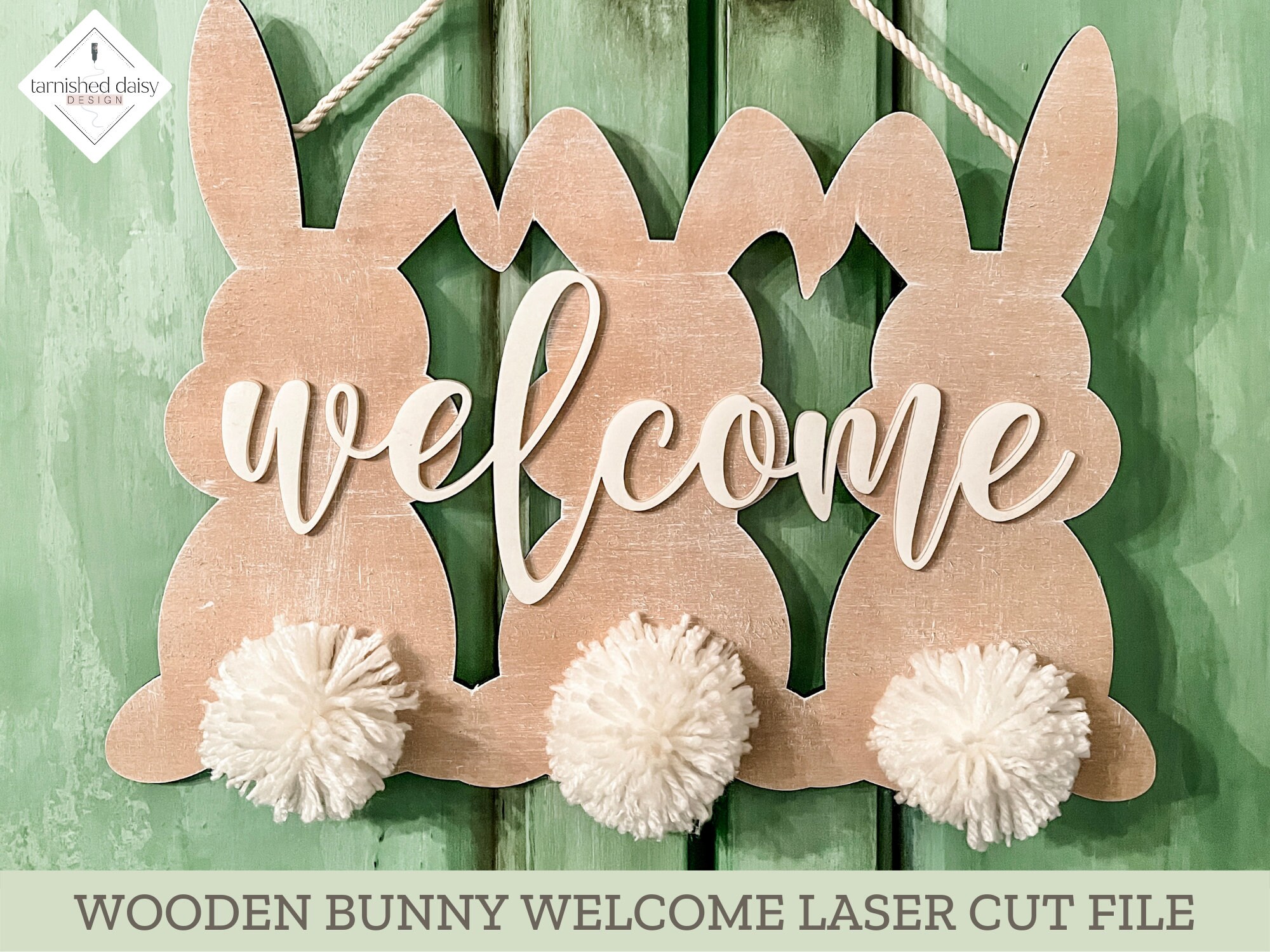 Easter Bunny Welcome Laser Cut File Easter Welcome Sign Svg | Etsy