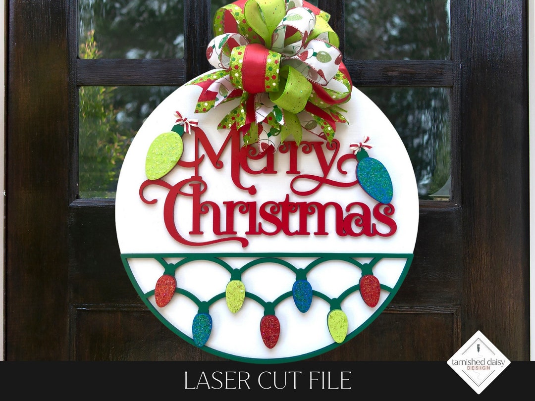 Christmas Glowforge Svg, Merry Christmas Svg, Christmas Lights Svg ...