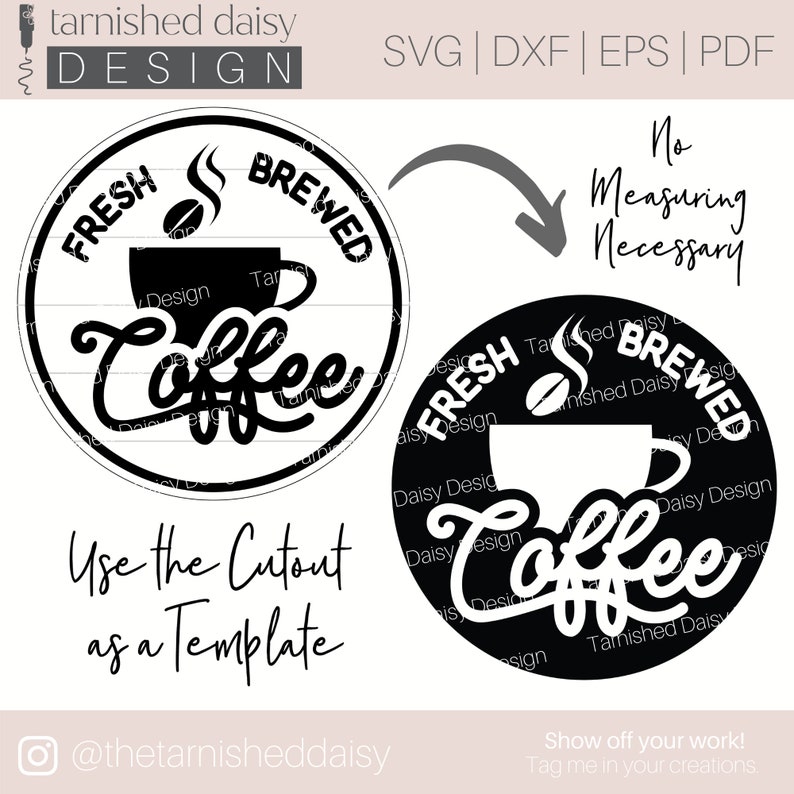 Coffee Sign Svg Fresh Brewed Coffee Svg Coffee Bar Sign Svg | Etsy