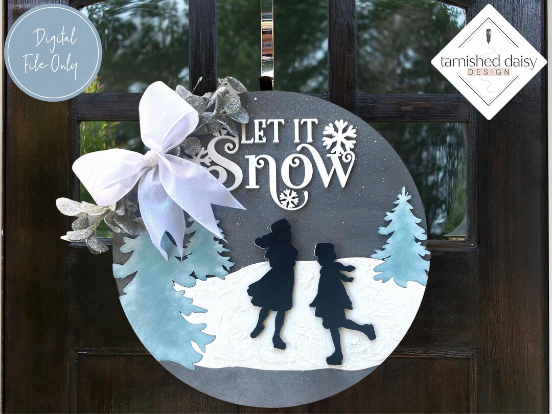 Christmas Glowforge Svg, Let It Snow Svg, Ice Skaters Svg, Christmas ...