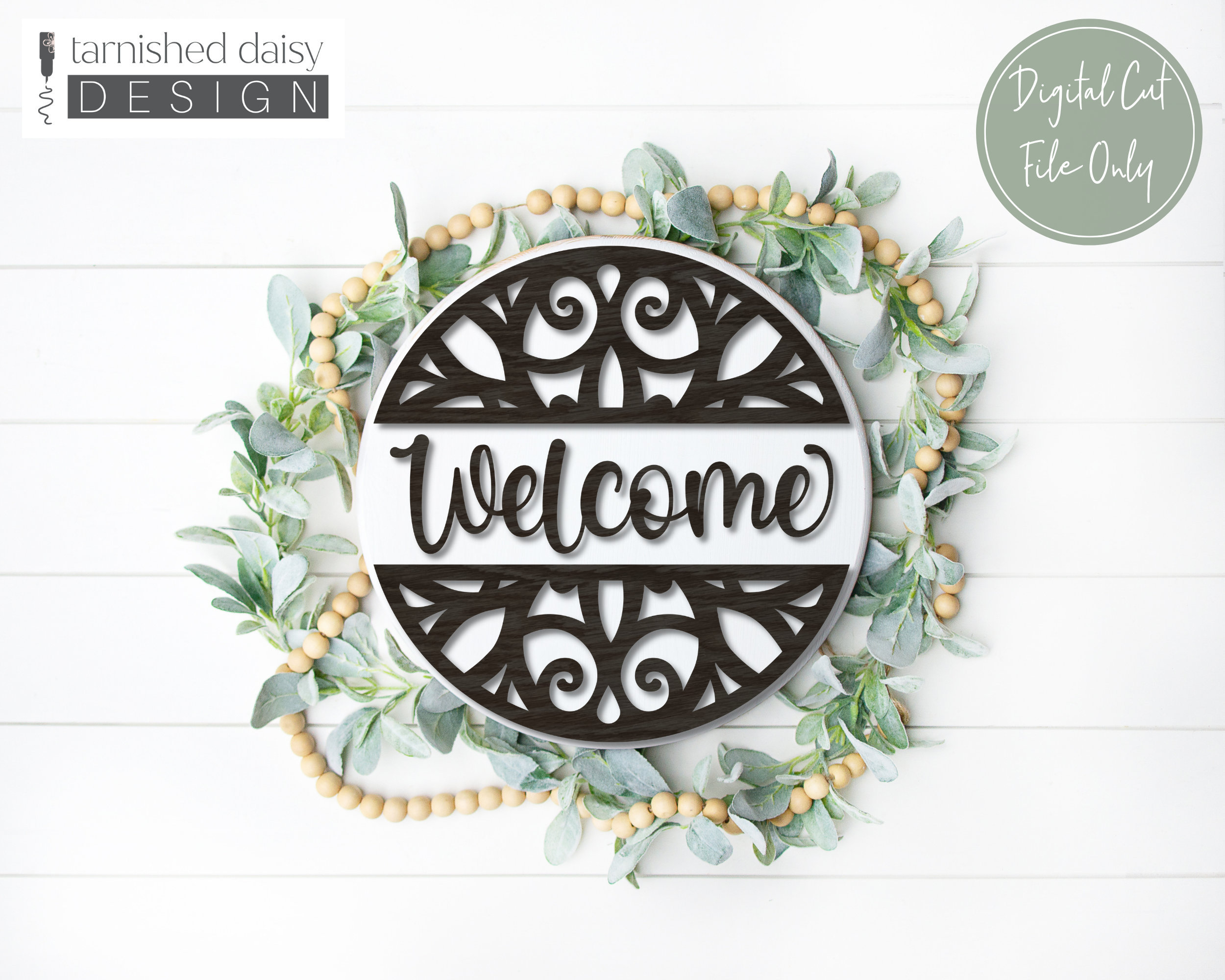 Welcome Sign Svg, Door Hanger Svg, Glowforge Svg, Front Door Svg, Round ...