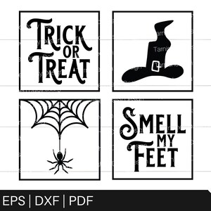 Halloween Sign Svg, Trick or Treat Svg, Spooky Svg, Witch Hat Svg ...