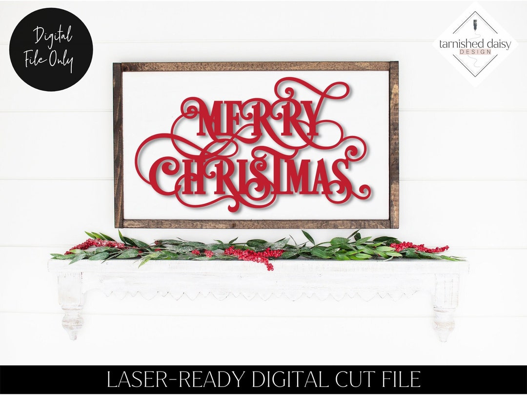 Christmas Glowforge Svg, Merry Christmas Svg, Christmas Sign Svg, Wood ...