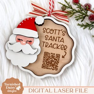 SVG Santa Tracker Christmas Ornament, Santa Christmas Ornament SVG ...