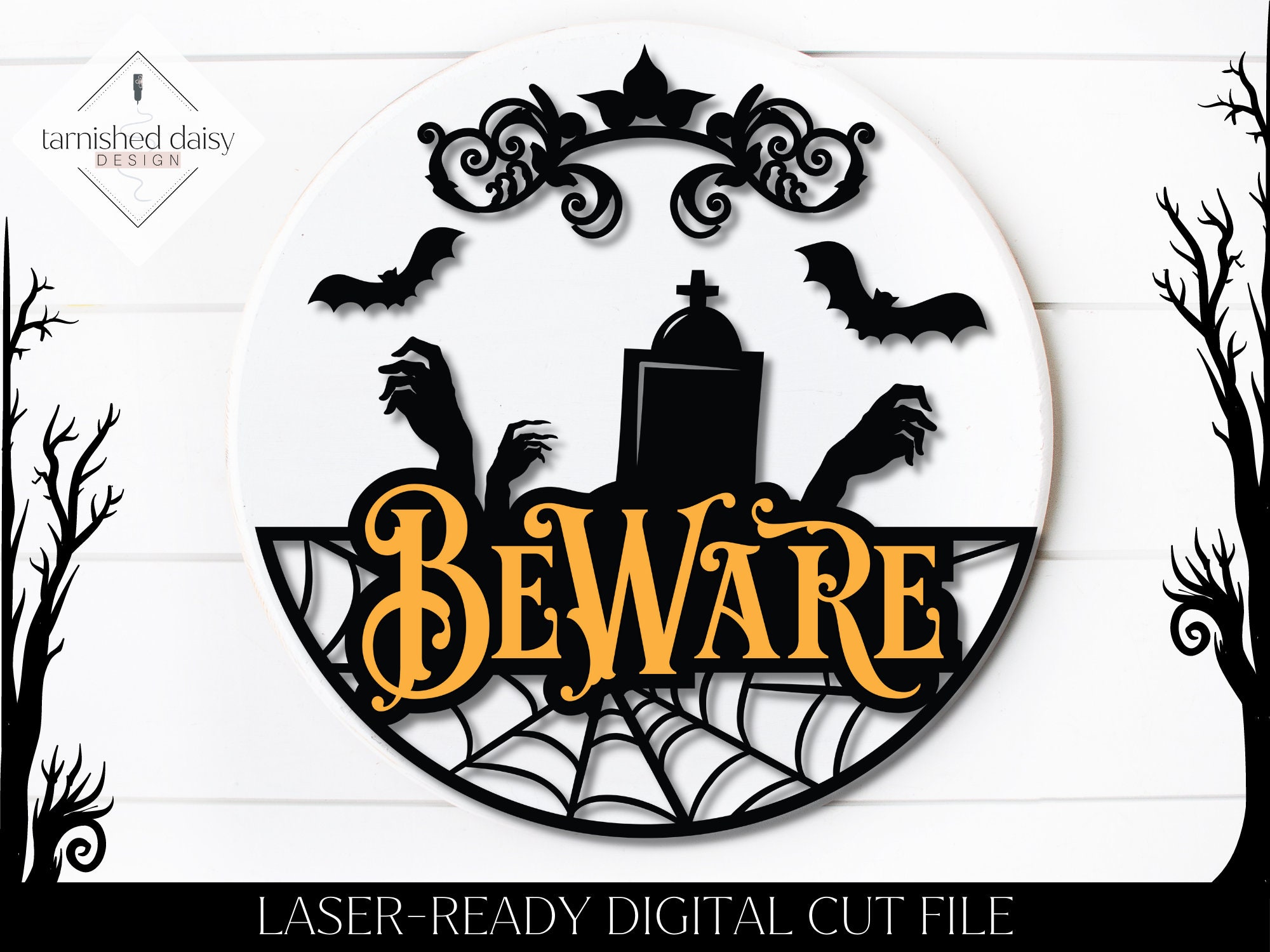 Beware Svg, Halloween Svg, Fall Svg, Spooky Sign Svg, Door Hanger Svg ...
