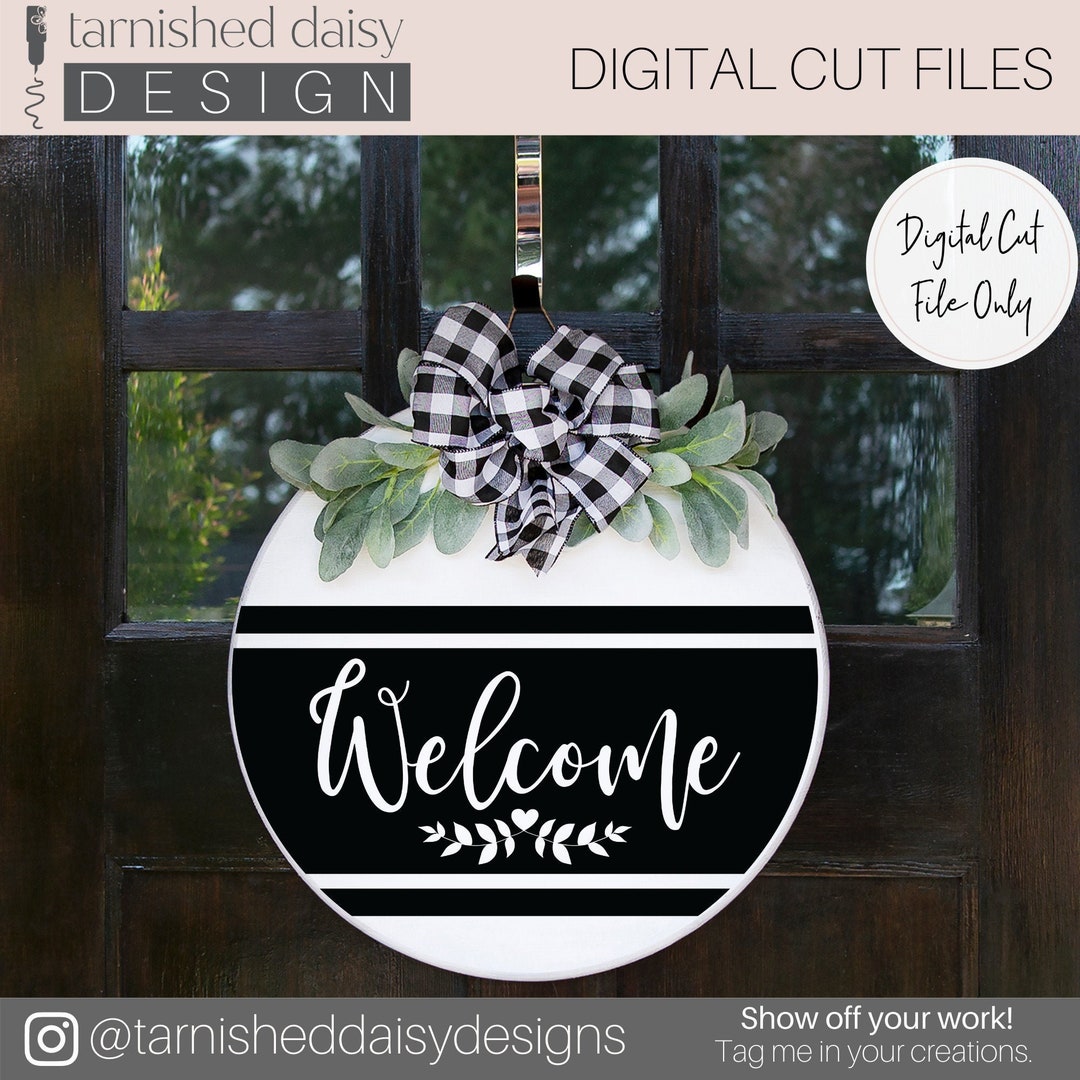 Welcome Svg Front Porch Svg Round Sign Svg Front Door Svg - Etsy