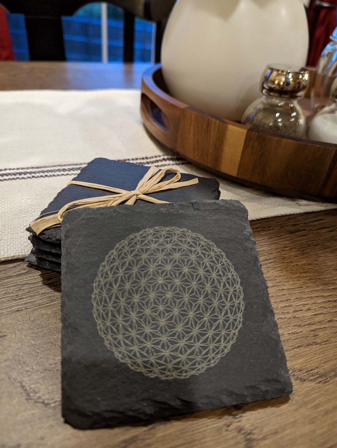 Spaceship Earth Inspired Geodesic Sphere Slate Coasters Set - Etsy