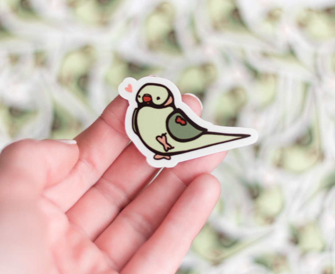 Mini Alexandrine Parrot Sticker - 2" Matte Vinyl Sticker, Cute Parrot ...