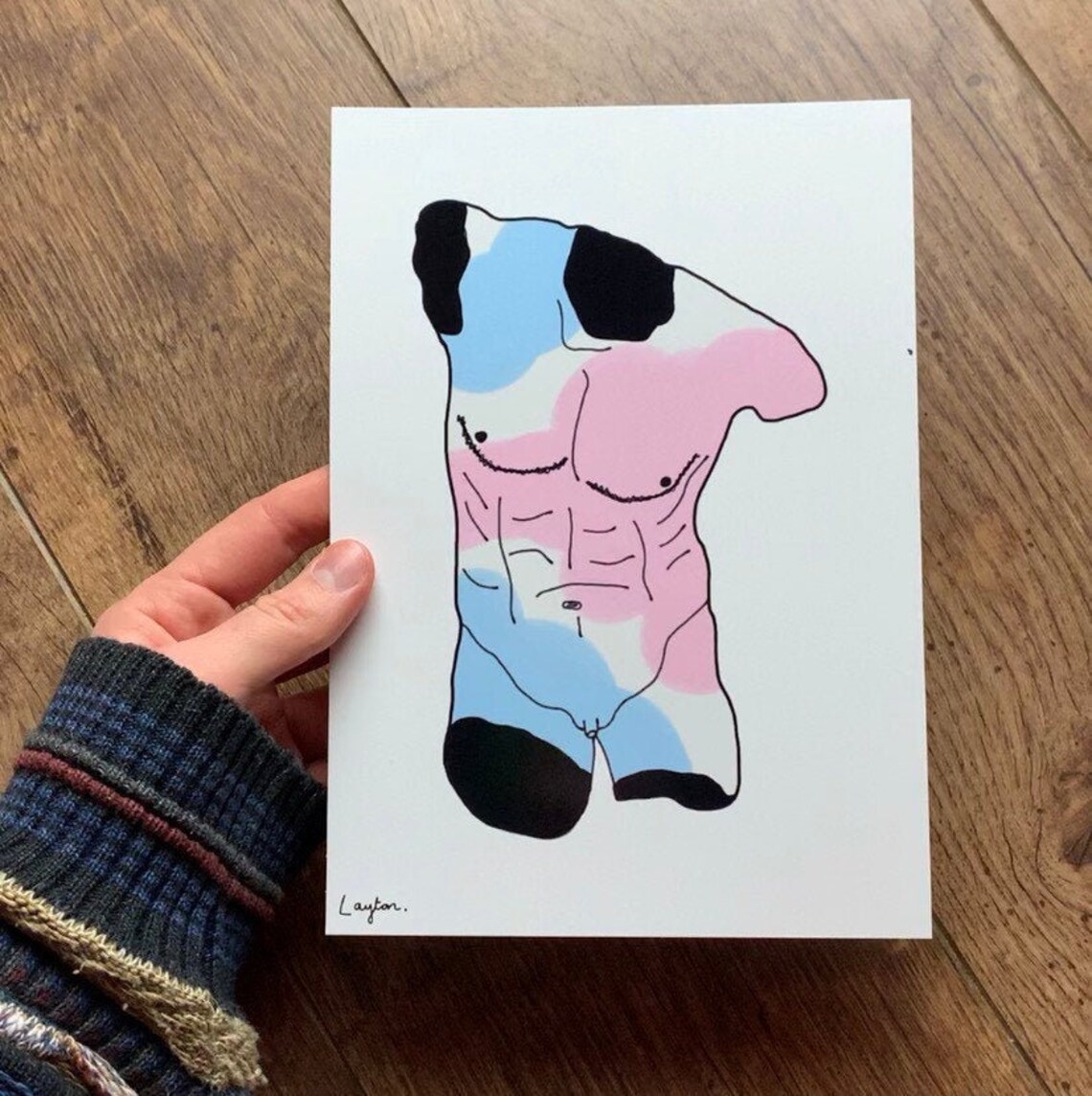 Transgender Ftm Pride Pop Art Hand Drawn Print. Trans Masc & - Etsy