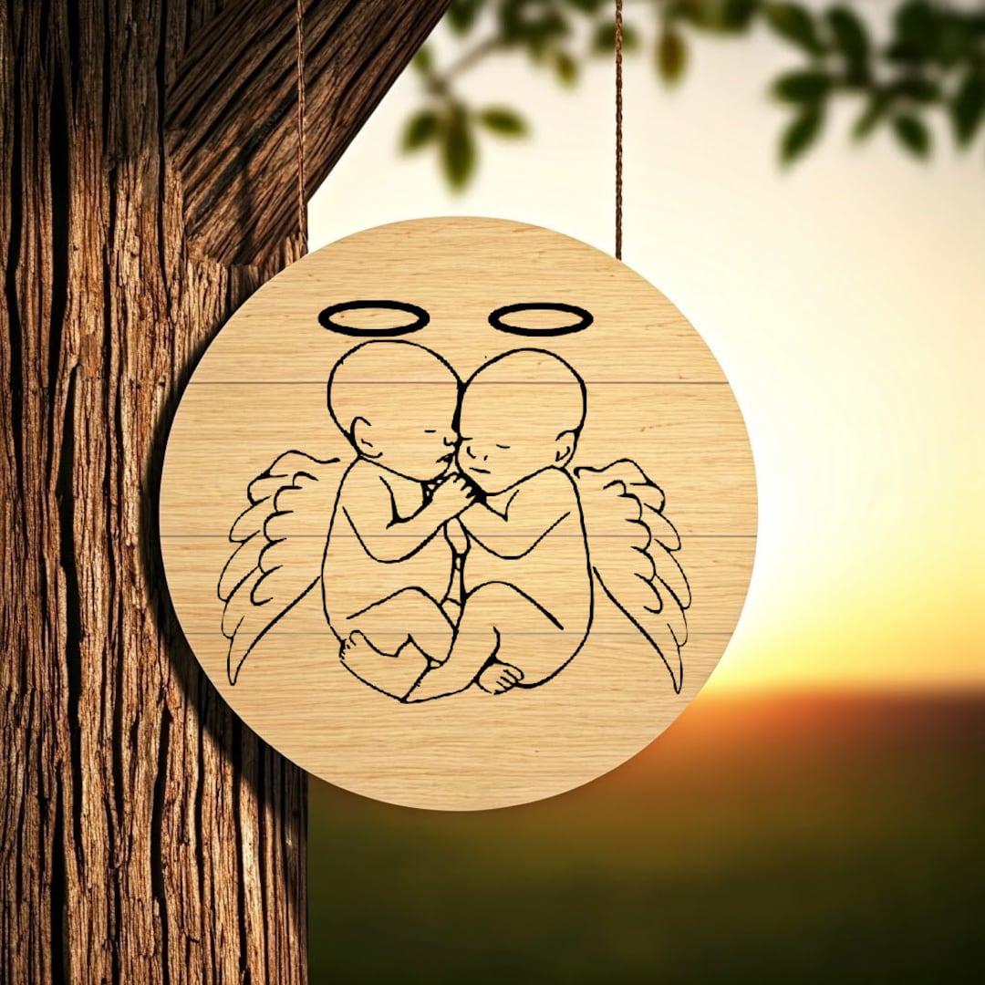Twin Infant Angels - Infant Loss - SVG and PDF File Only - Etsy
