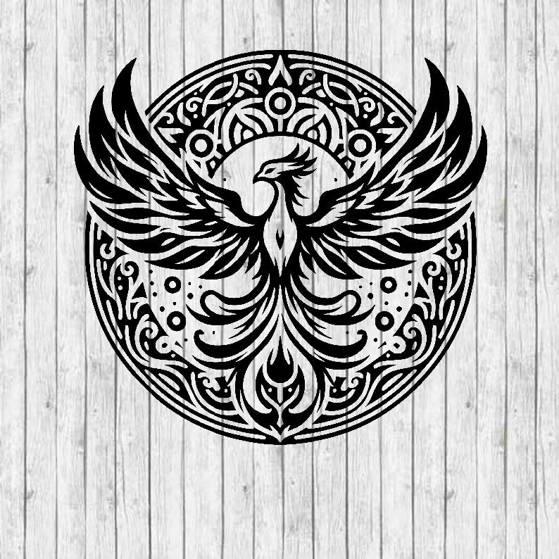 Phoenix Mandala SVG: Tribal Laser Cut File for Cricut & Glowforge ...