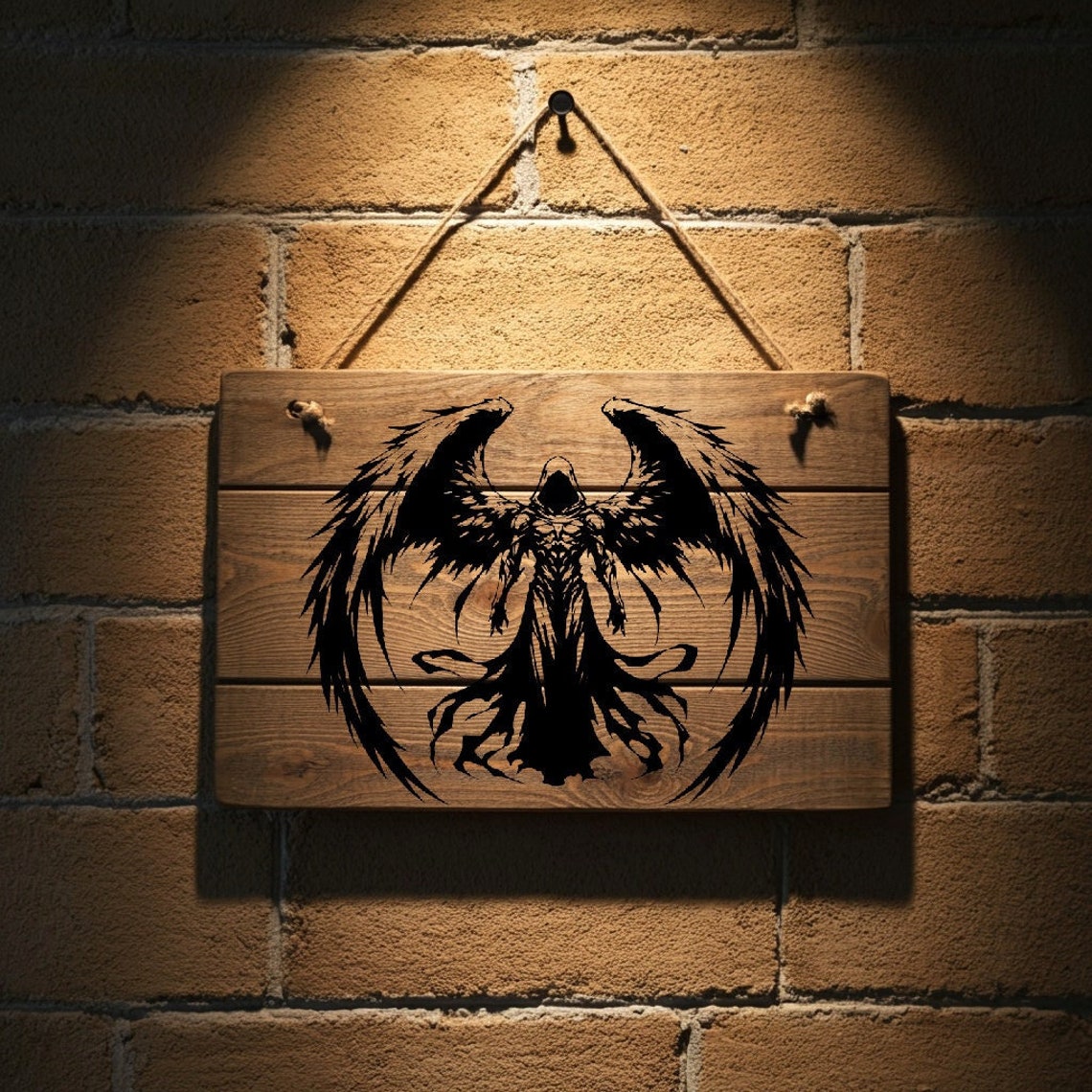 Grim Angel SVG | Gothic Dark Fantasy Cut File for Cricut & Laser Crafts ...