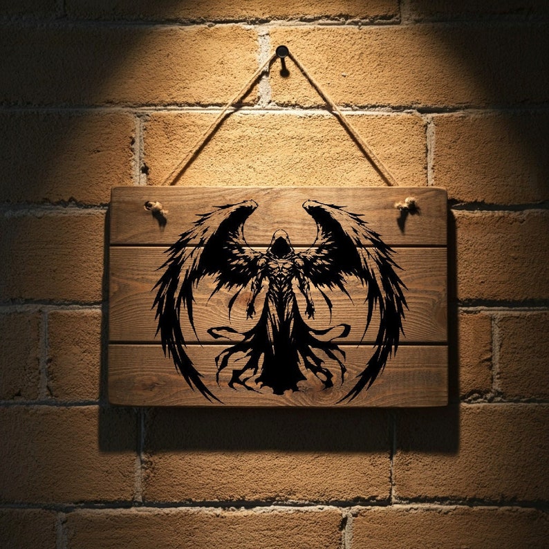 Grim Angel SVG | Gothic Dark Fantasy Cut File for Cricut & Laser Crafts ...