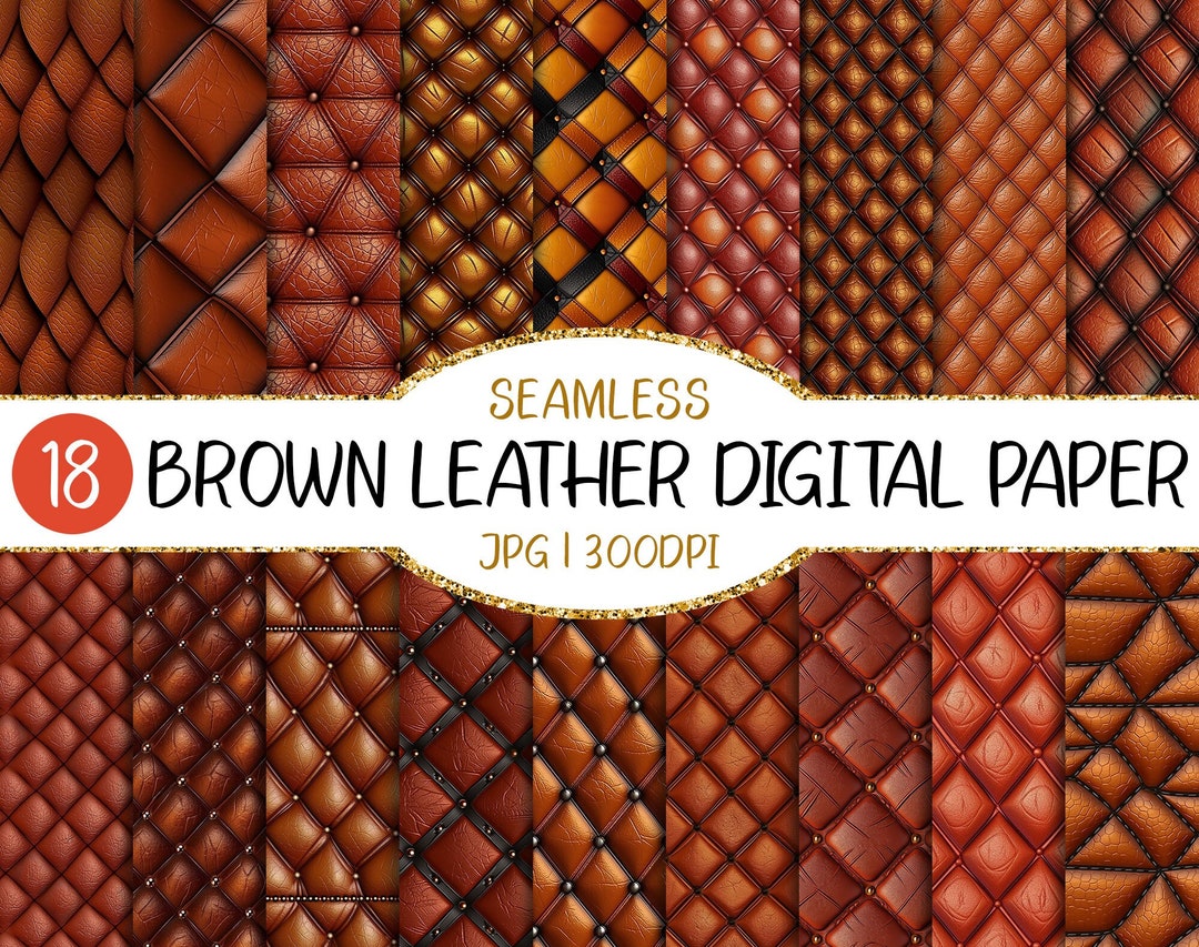 Seamless Brown Leather Digital Paper | Embossing, Real Textures, Rustic ...