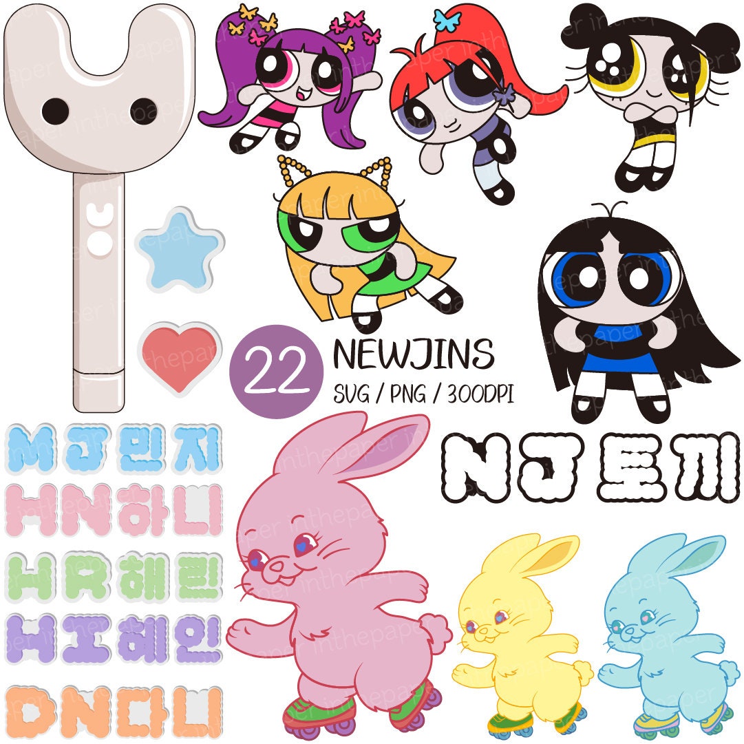 Newjeans Clip Art SVG PNG K-pop Binky Bong Powerpuff Girls Tokki Rabbit ...