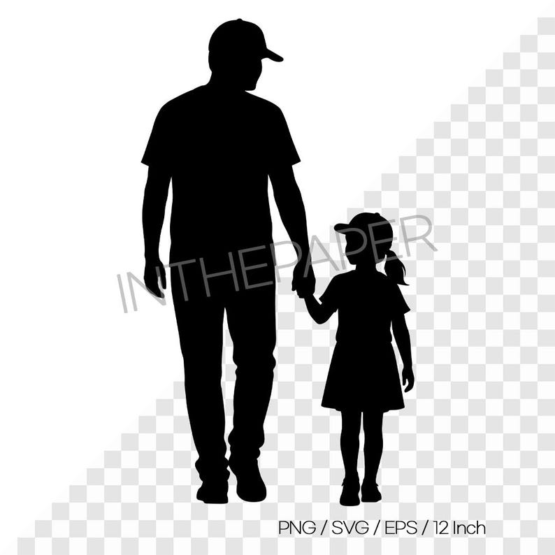 Father and Daughter Walking Hand in Hand Wearing Baseball Cap ...