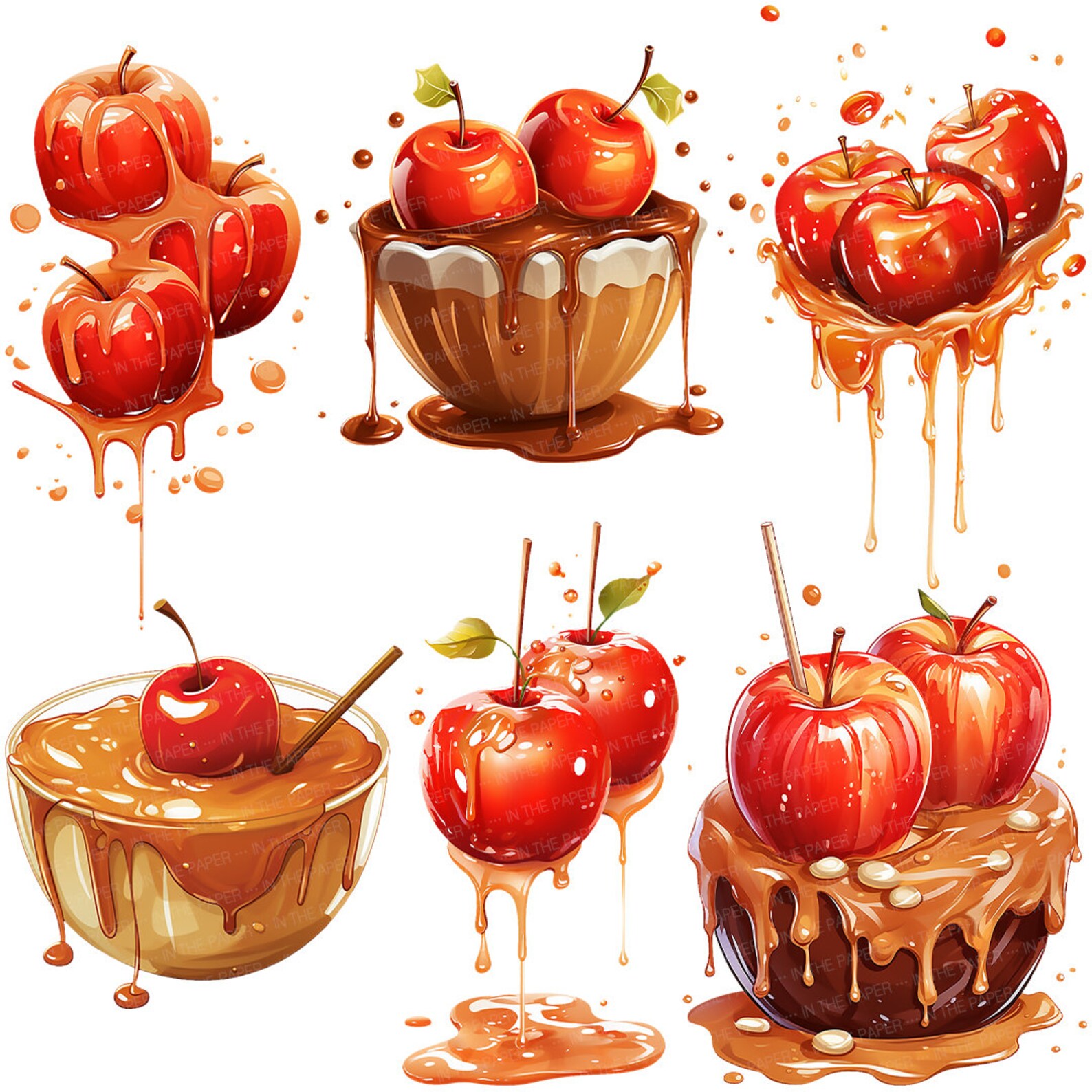 Caramel Apple PNG | Sweets Dessert Red Fruit Clip Art Candy Skewers ...