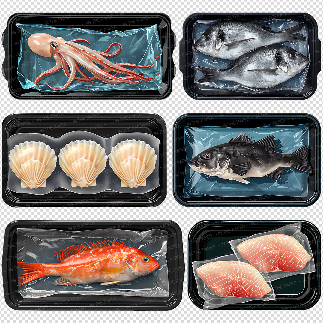 Seafood Supermarket Packaging PNG | Fish Clip Art Salmon Roe Shellfish ...