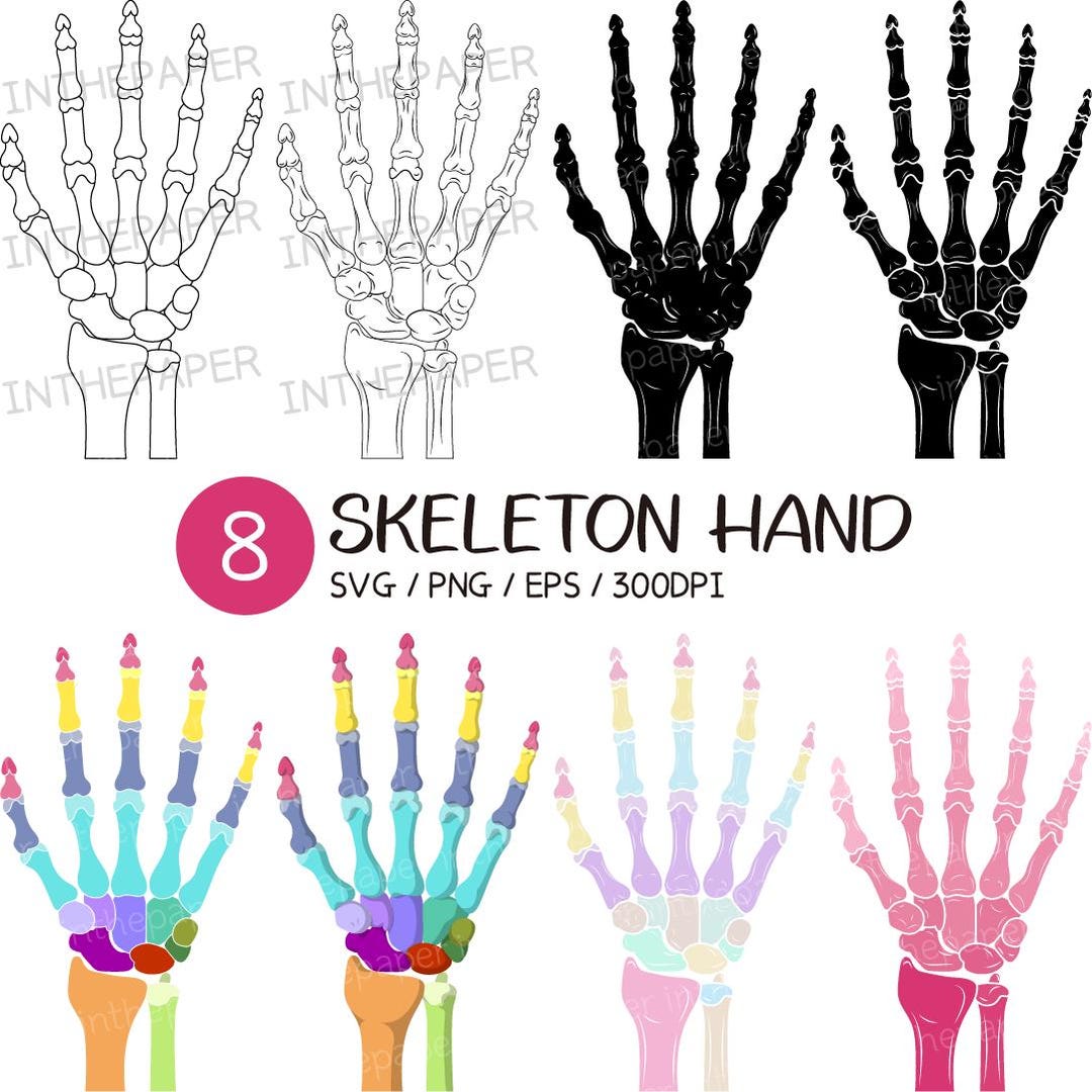Skeleton Hand | Clip Art Cute Bone Hand Anatomy Skeleton Halloween ...