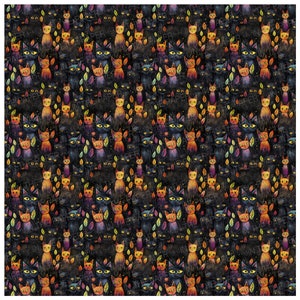 Seamless Dark Halloween Cat Digital Paper / Pumpkin, Black Cat ...