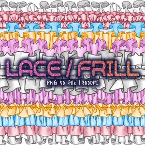 LACE PNG Ruffle Clip Art Frill Wrinkled Lace Lace - Etsy