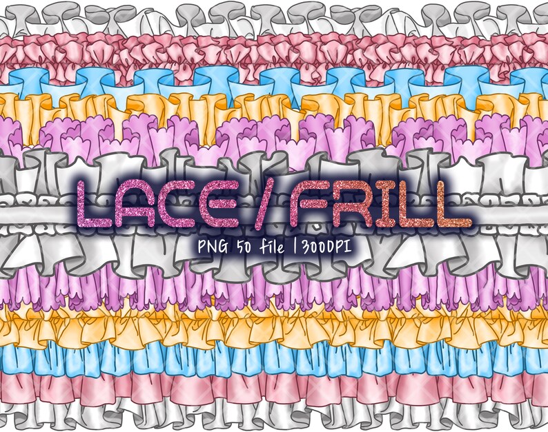 LACE PNG Ruffle Clip Art Frill Wrinkled Lace Lace - Etsy