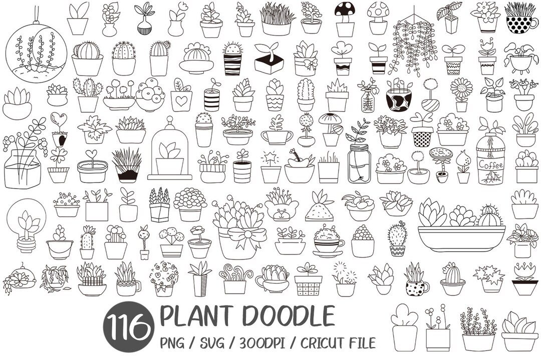 PLANT DOODLE | Flower Png, Cute Doodle, Flower Pot, Floral, Good Notes ...