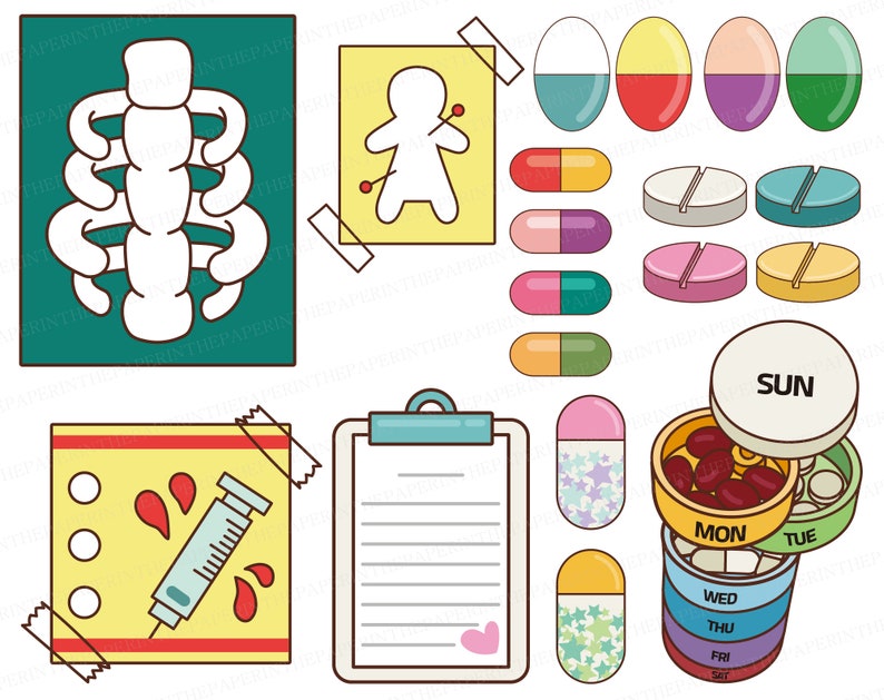 Medical Clipart Bundle | Doctor Nurse First Aid PNG SVG Kit Syringe ...