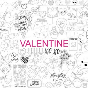 VALENTINES DAY Coloring Pages for Kids Svg Png Cricut - Etsy