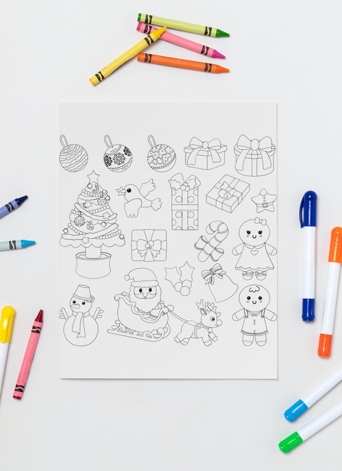 CHRISTMAS Coloring Pages Png Svg Jpg Eps Pdf Santa - Etsy