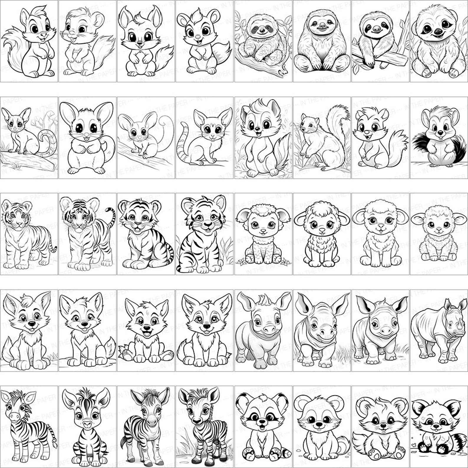 200 Animals Coloring Page for Kids | Cute Land Printable Activity Book ...