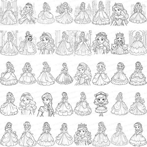 200 Princess Coloring Pages for Kids | Cute Queen Ribbon Crown Jewels ...