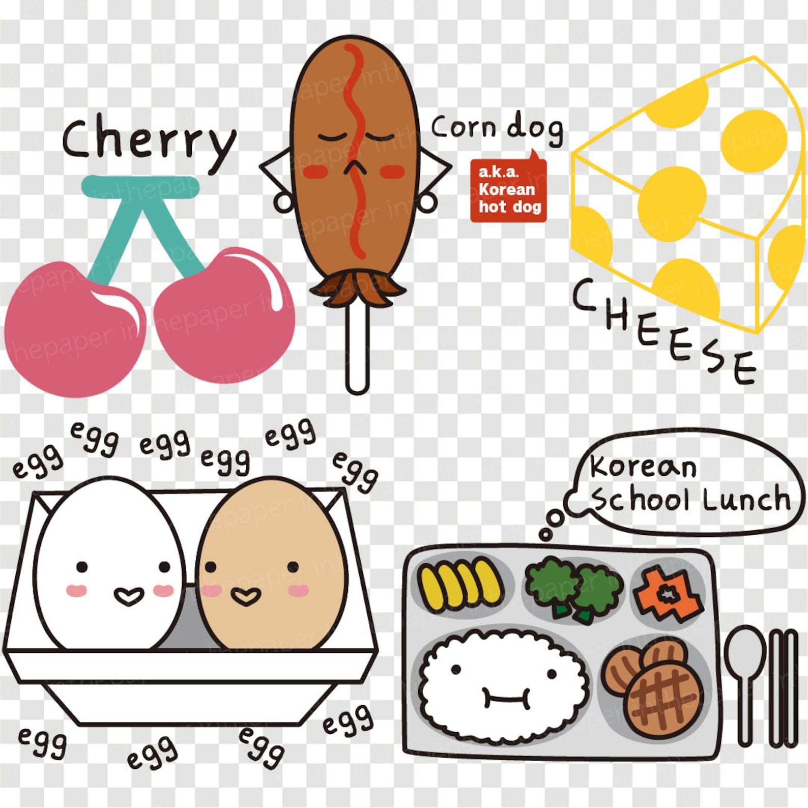 Kawaii Food PNG Cute Stickers SVG Korean Dessert Sweet Japanese Hot Dog ...