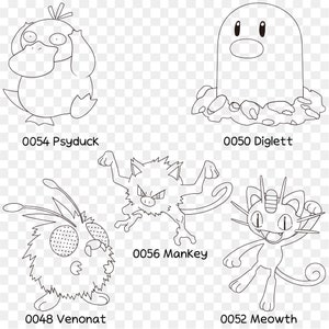 Pokemon Coloring Papers | for Kids PNG SVG Blackline Animal Outline ...