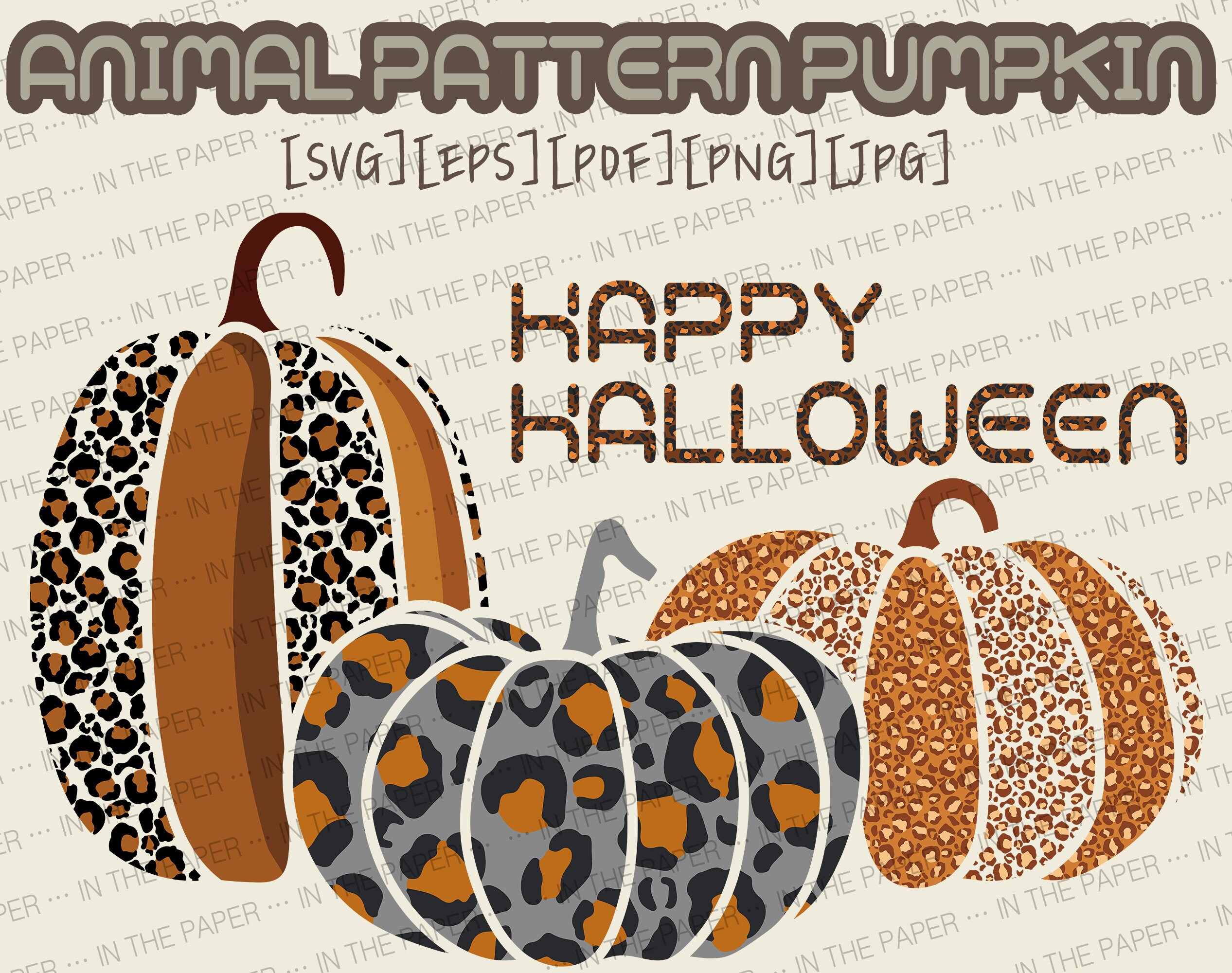 Animal Pattern Pumpkin Png Jpg Svg Pdf Eps Clipart - Etsy