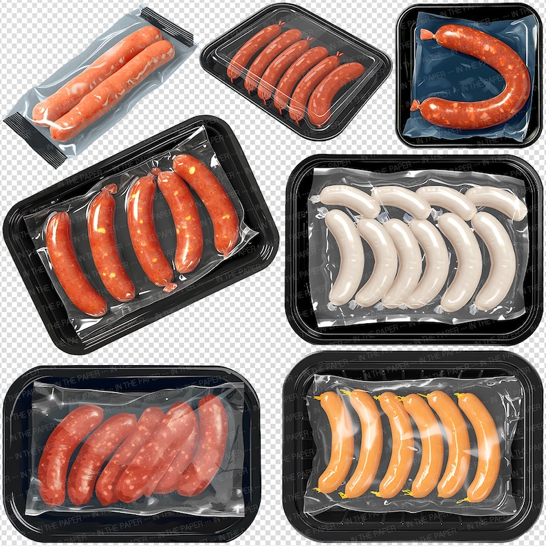 Processed Meat Packaging PNG | Market Plastic Polyethylene Bacon Beef ...