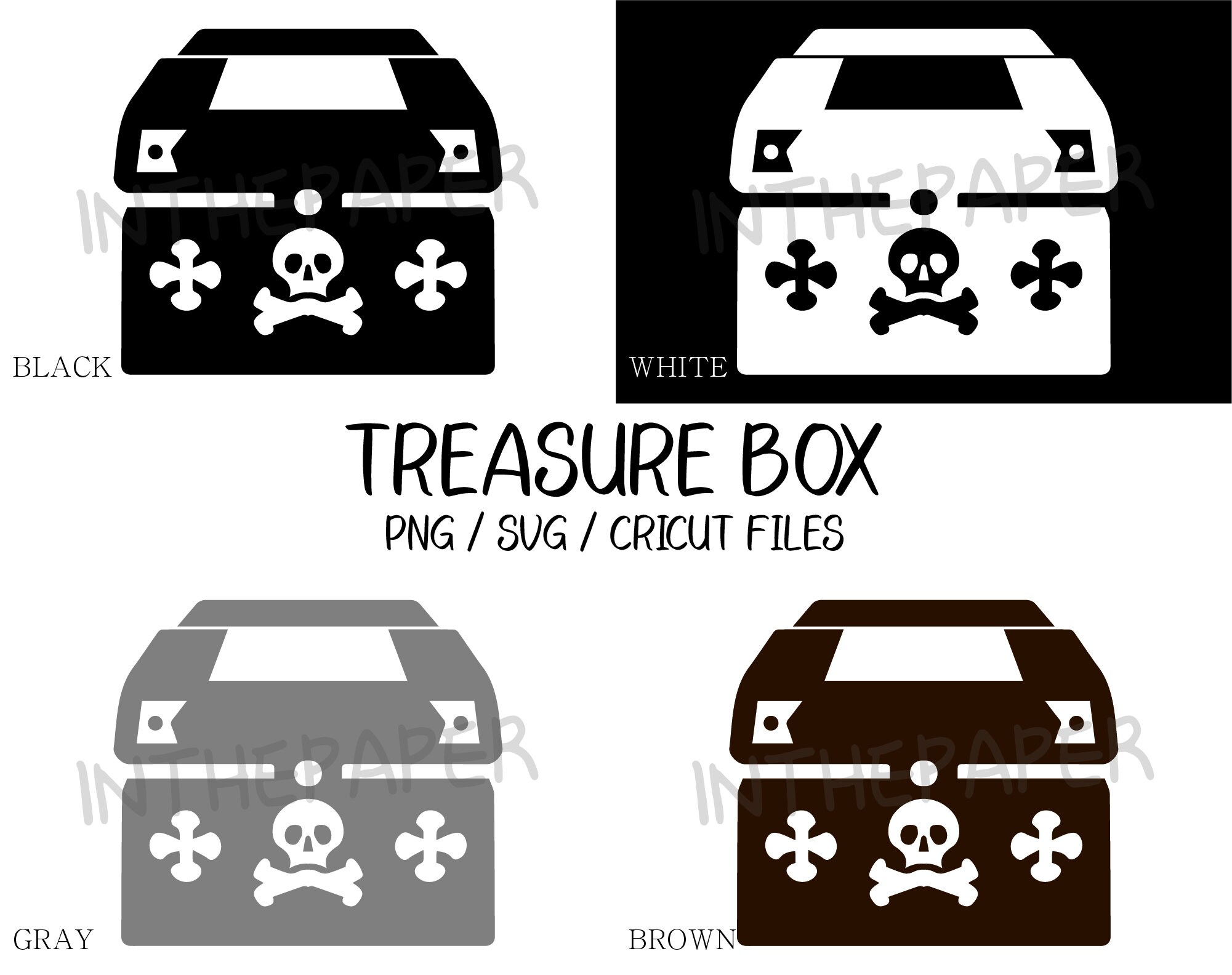 Treasure Chest SVG Treasure Chest PNG, Pirate, Scraps, Silhouette ...