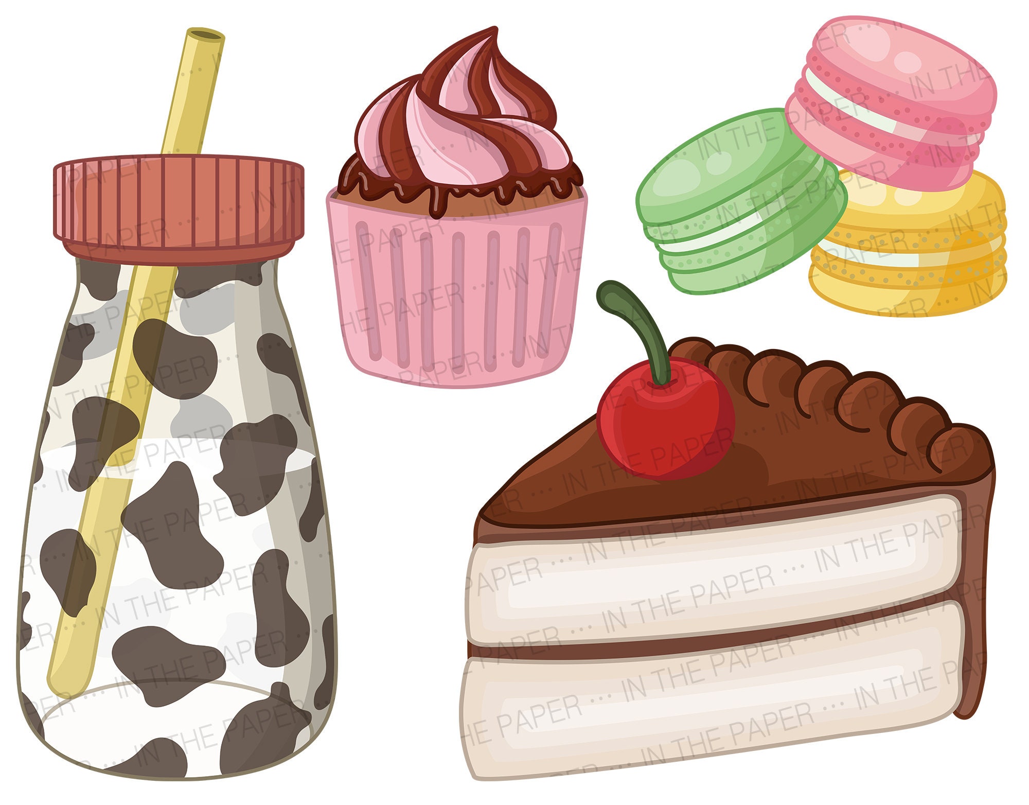 COFFEE SHOP PNG Clip Art, Cafe, Milk, Cupcake, Macaroons, Heart Latte ...