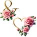 Gold Letter Pink Rose Watercolor | Alphabet Floral Vine Luxury ...