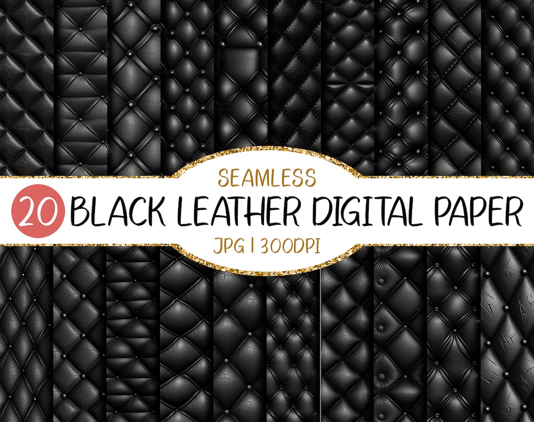 Seamless Black Leather Digital Paper Embossing Real - Etsy