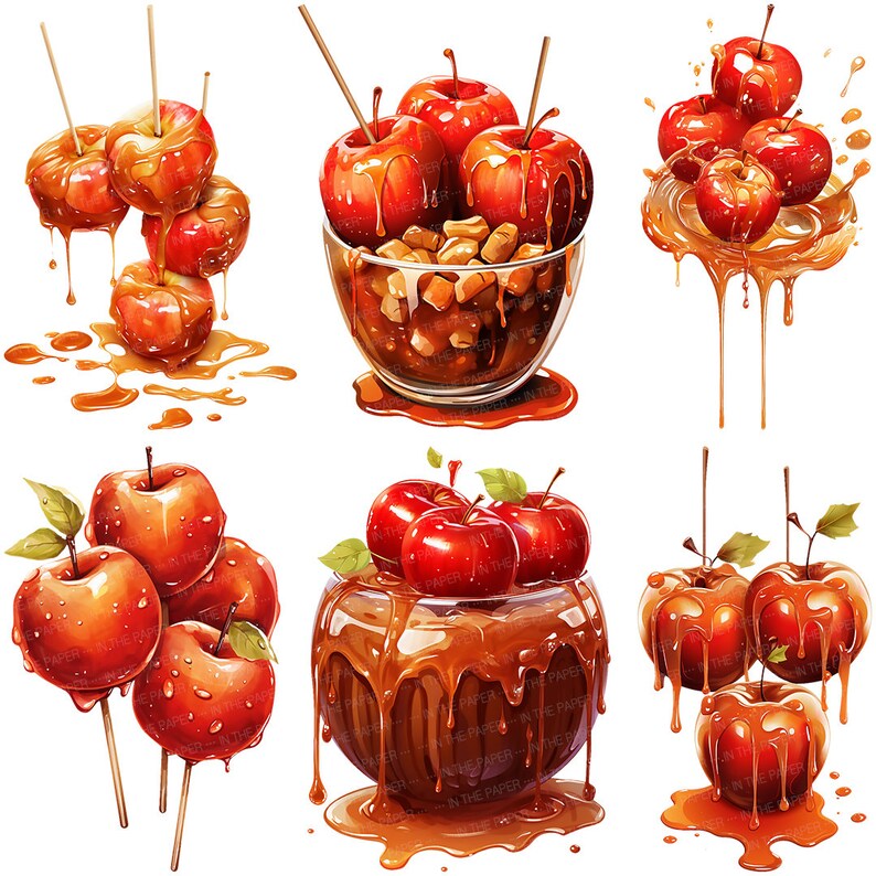 Caramel Apple PNG | Sweets Dessert Red Fruit Clip Art Candy Skewers ...