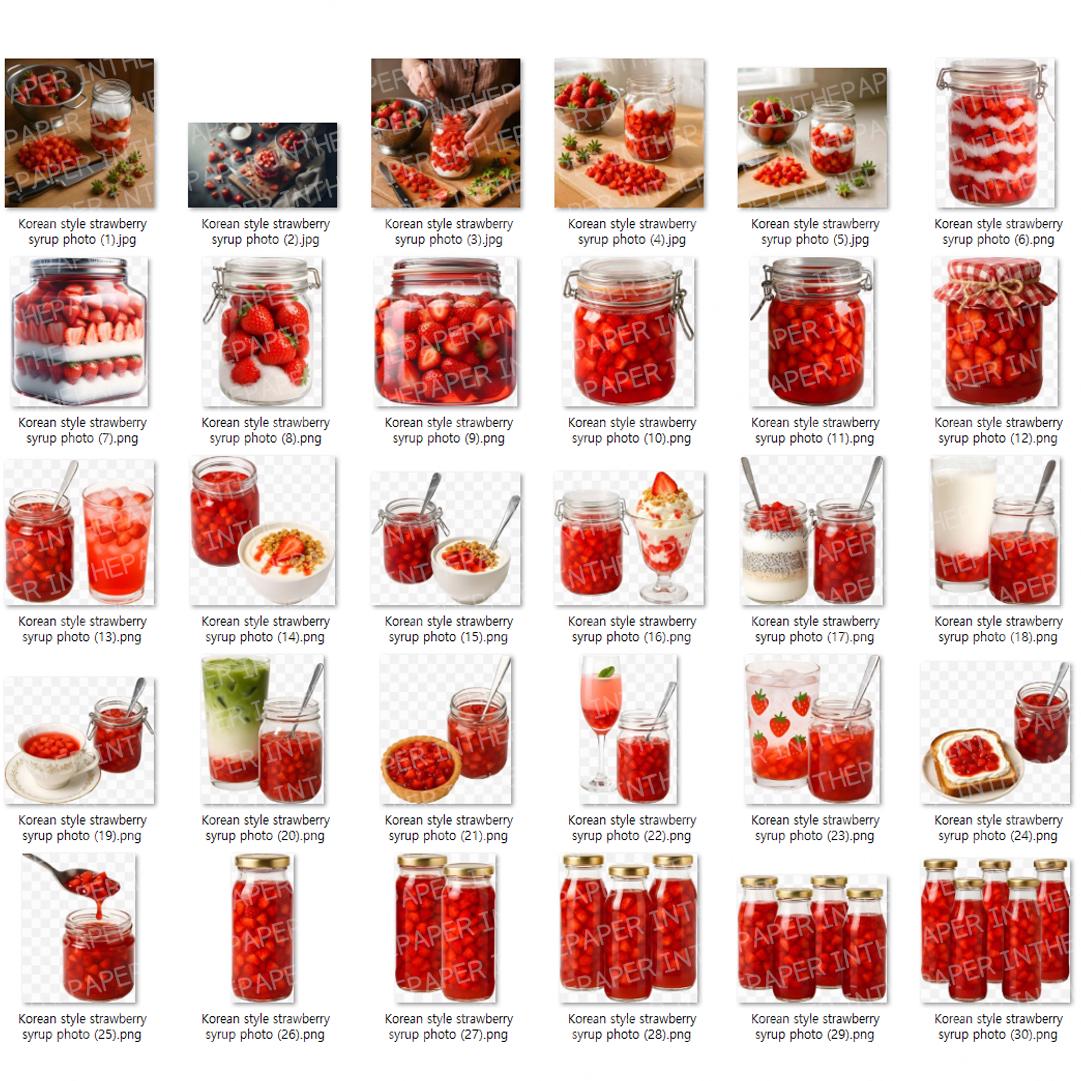 Korean Style Strawberry Syrup Photo | Fruit Cheong Preserve Glass Jar ...