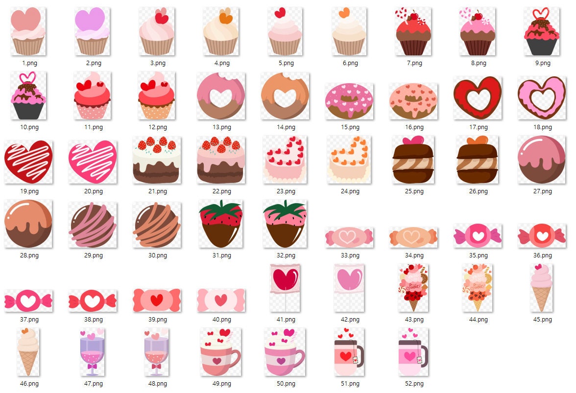 Cute Dessert SVG Cupcake PNG Valentine Day Clipart Donut Chocolate ...
