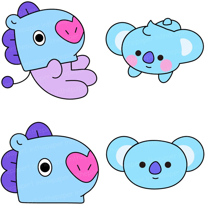 BT21 SVG BTS Png Army Clip Art Member Decal Vector Cricut Kpop Korean ...