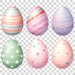 Watercolor Cute Easter Eggs PNG | Pastel Pattern Clip Art Polka Dot ...