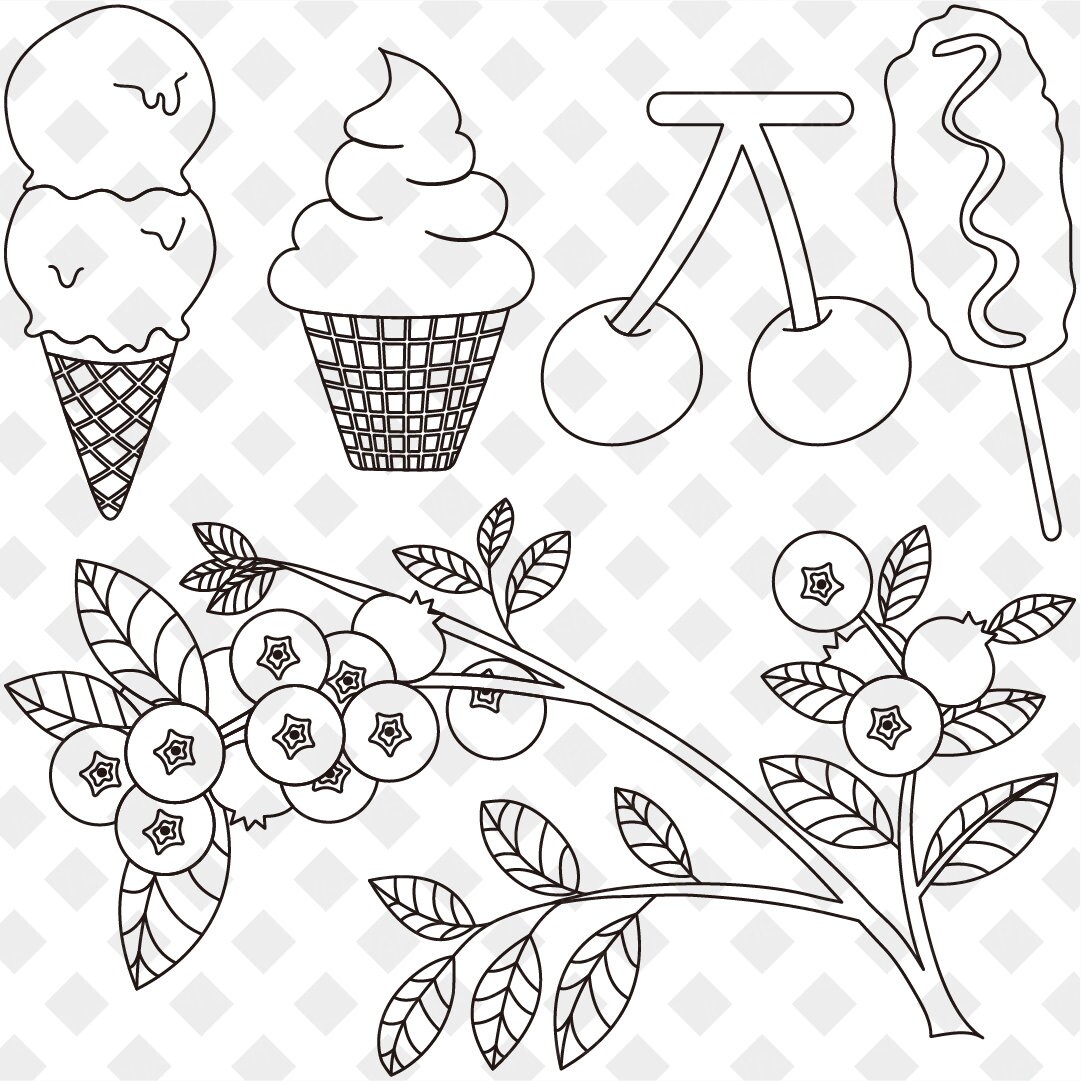 Happy Summer Coloring Page | Png Svg Black Line Clip Art Book Adults ...